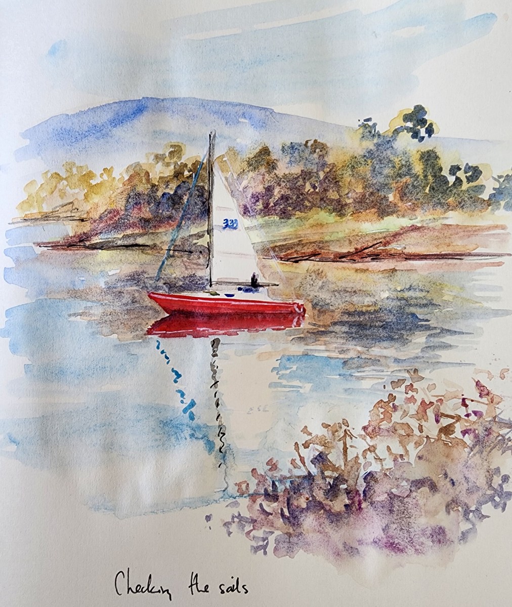 Checking the Sails: Postcard No 101 – Lindy Whitton Studio